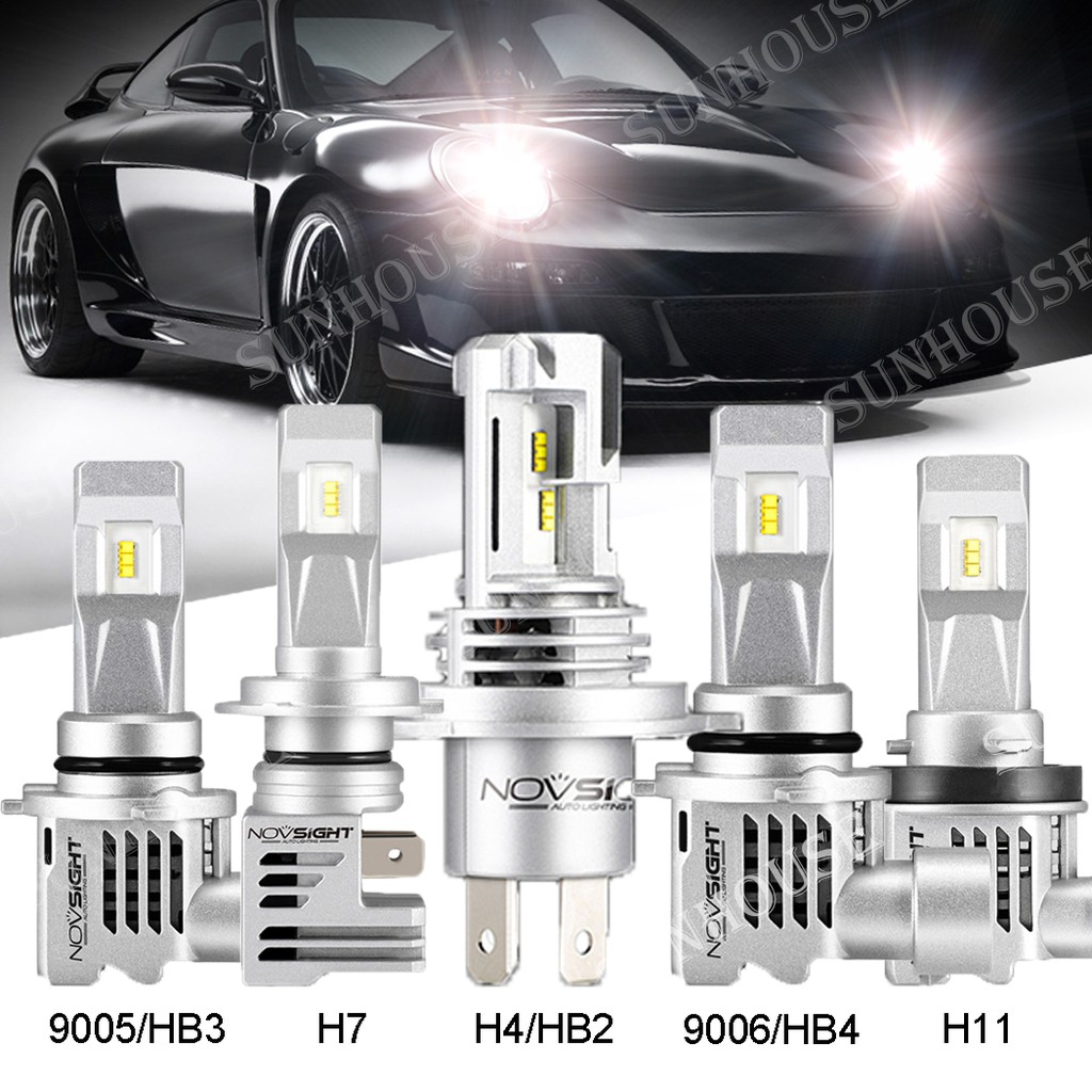 Novsight Set 2 Bóng Đèn Pha LED H4 H7 H11 15000LM 6500K Cho Xe Hơi | Shopee Việt Nam