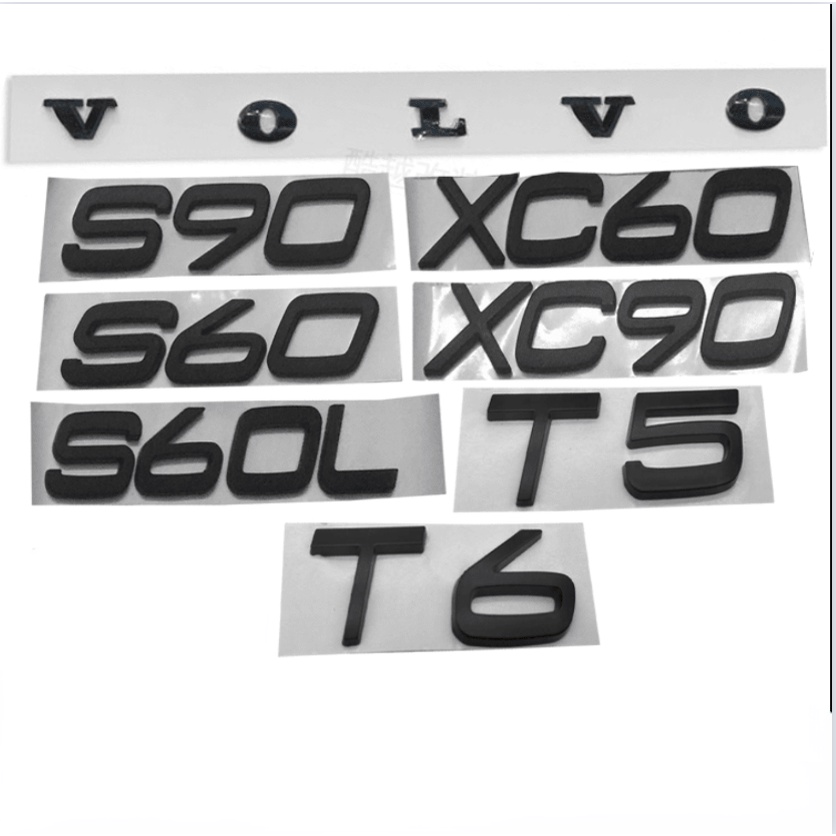Thích hợp cho VOLVO S90 S60L XC60 XC90 Trunk Tail Mark T5 T6 AWD Letter Mark Đen Car Sticker ...