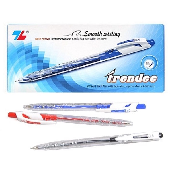 Bút Bi Thiên Long TL-079 Trendee. Bút Viết Êm Với Đầu Ngòi Nhỏ 0.5mm, Mực Ra Đều Với 2 Màu Xanh ...