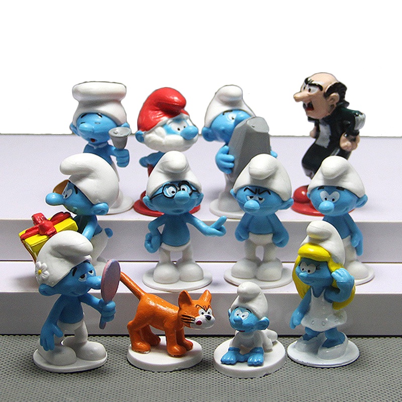 Set 12 Mô Hình Nhân Vật Hoạt Hình Trang Trí Smurfette Smurfs ardgamel ...