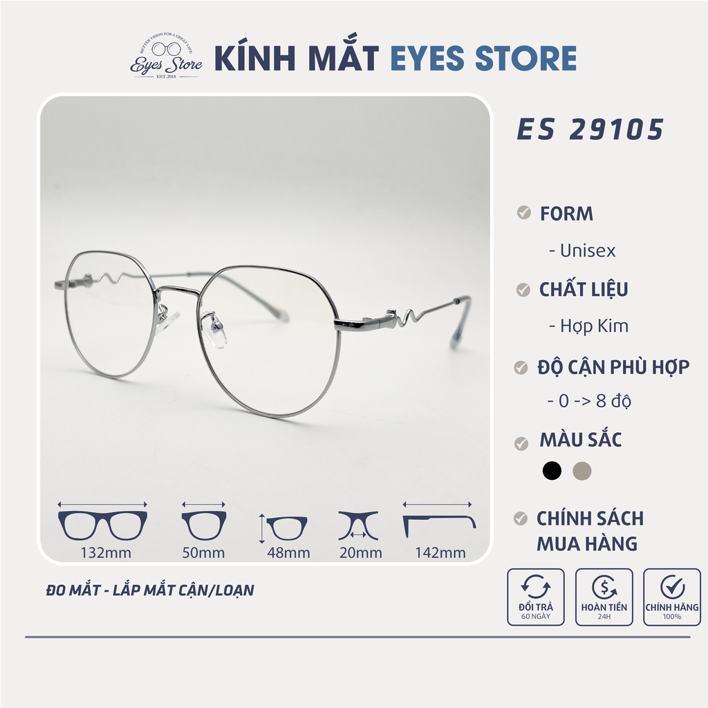 Gọng Kính Cận Nam Nữ Hàn Quốc EYESSTORE 29105 - Hợp Kim | Shopee Việt Nam