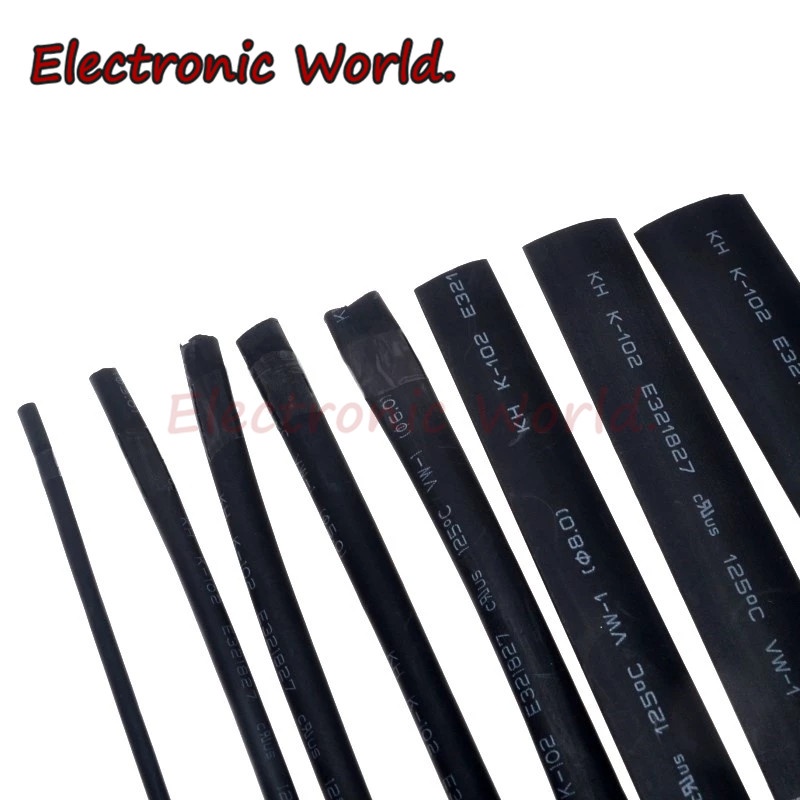 1m Ống Co Nhiệt Màu Đen 1M 1mm 1.5mm 2mm 2.5mm 3mm 4mm 4.5mm 5mm 6mm 7mm 8mm 10mm 12mm 16mm 18mm ...