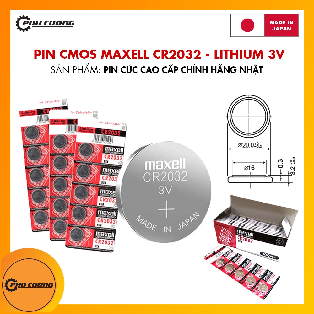 Vỉ 5 Pin CMOS Maxell CR2032 Nhật - 2032 Lithium 3v - Sản Phẩm Chính ...