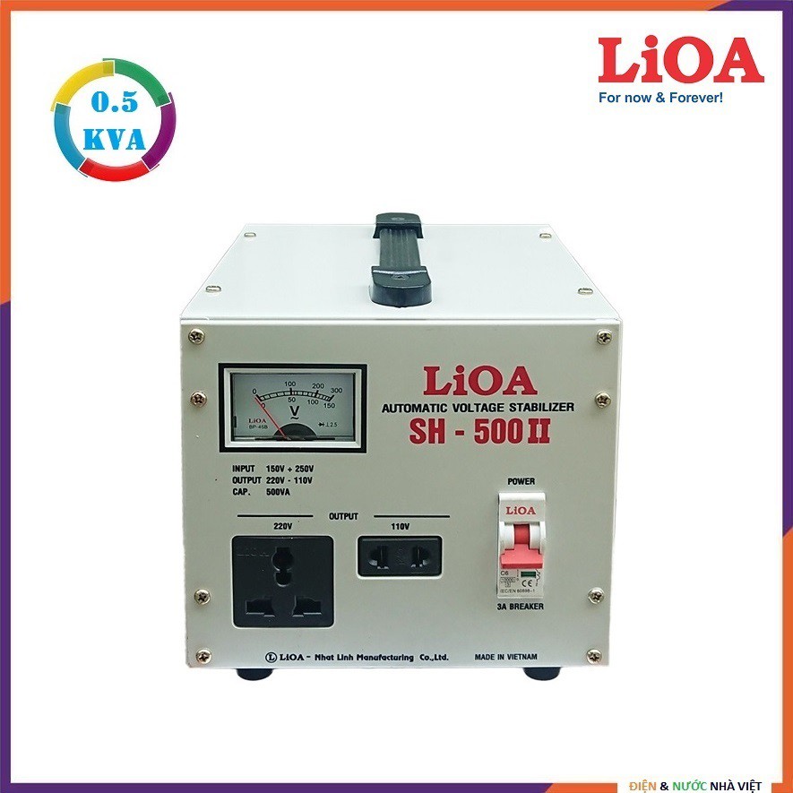 ỔN ÁP LIOA SH-500 II CÔNG SUẤT 0.5kVA ĐIỆN ÁP VÀO 150V(130V) - 250V ( 100% DÂY ĐỒNG NGUYÊN CHÁT ...