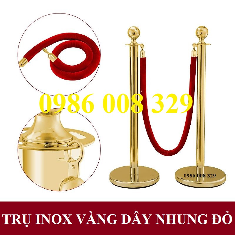 Trụ chắn inox vàng dây nhung đỏ ( không bao gồm dây ) | Shopee Việt Nam