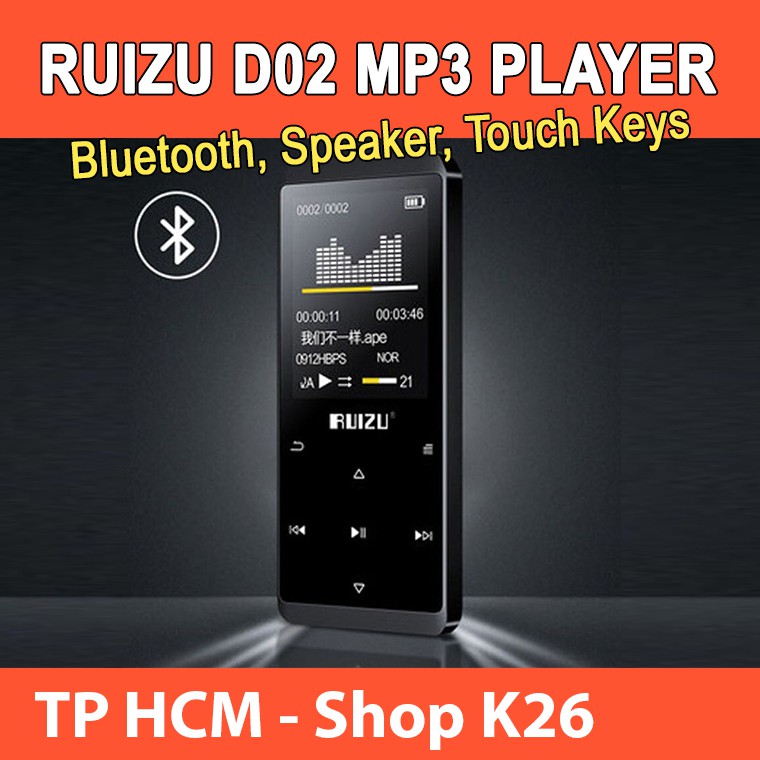 Máy Nghe Nhạc Lossless RUIZU D02 Bluetooth Cảm Ứng Loa Ngoài Kèm Tai ...