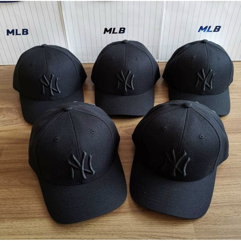 Mũ MLB CHÍNH HÃNG basic lưỡi trai full logo đen Unisex Nam nữ cứng form ...