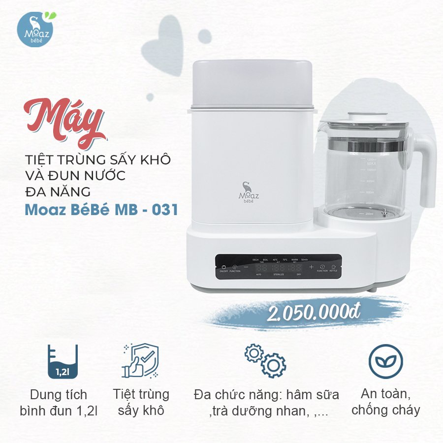 Máy Tiệt Trùng Sấy Khô Và Đun Nước Đa Năng Moaz bebe MB031 | Shopee Việt Nam
