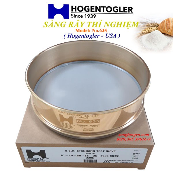 Sàng rây độ mịn tinh bột Tyler đường kính 8 inch, lỗ 0.02mm ( 635 mesh ...