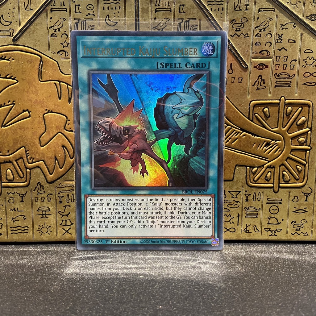 [ Bài Yugioh Chính Hãng ] Interrupted Kaiju Slumber - BROL-EN075 - Ultra Rare 1st Edition ...
