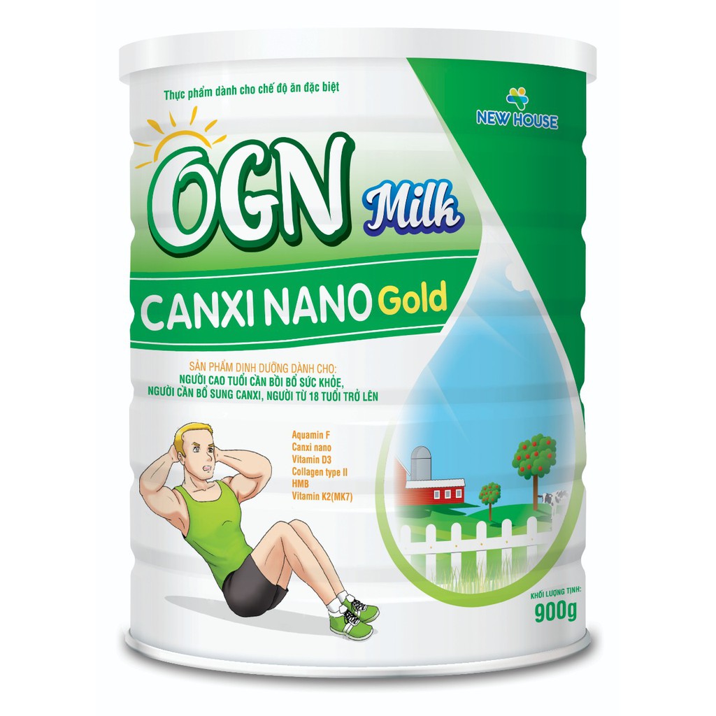 Sữa bột OGN Milk Canxi Nano Gold bổ sung canxi cho người lớn hộp 900g | Shopee Việt Nam