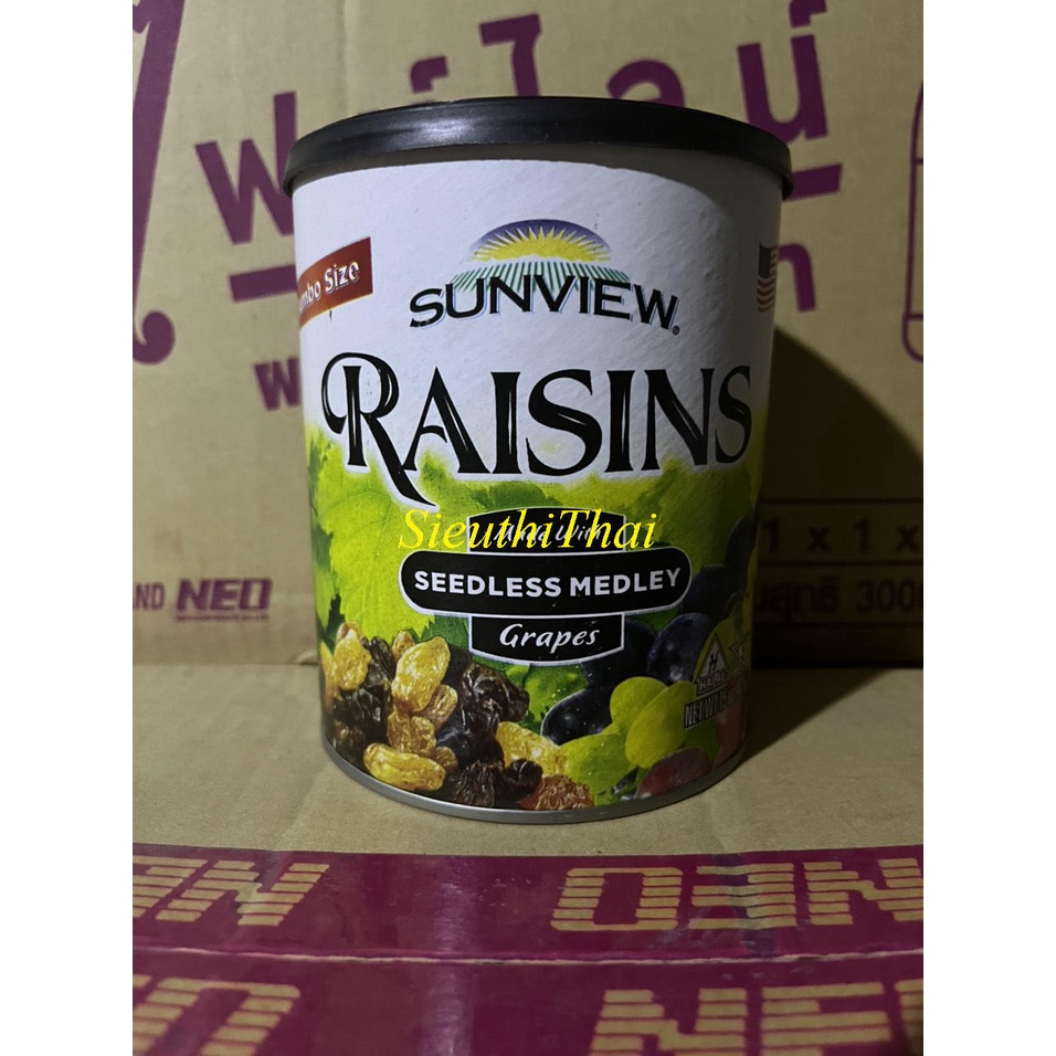 Nho khô Thập Cẩm Sunview Raisins Mỹ - 425g - Hàng Chuẩn Trên lon Có Lá ...