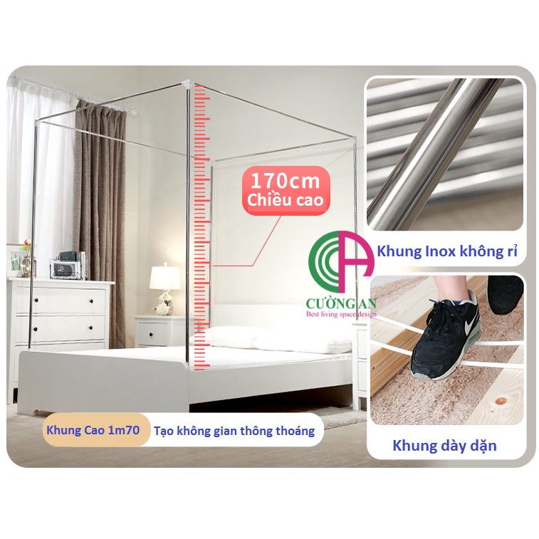 Khung màn vuông inox không khoan tường, khung màn inox không rỉ ...