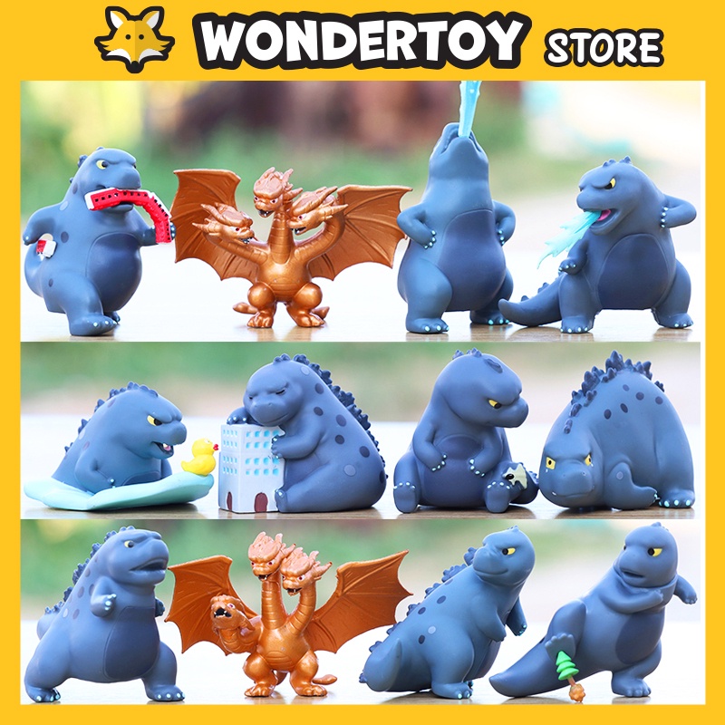 Mô hình Bộ 12 Fat Godzilla Ghidorah Mập Chibi dễ thương | Shopee Việt Nam