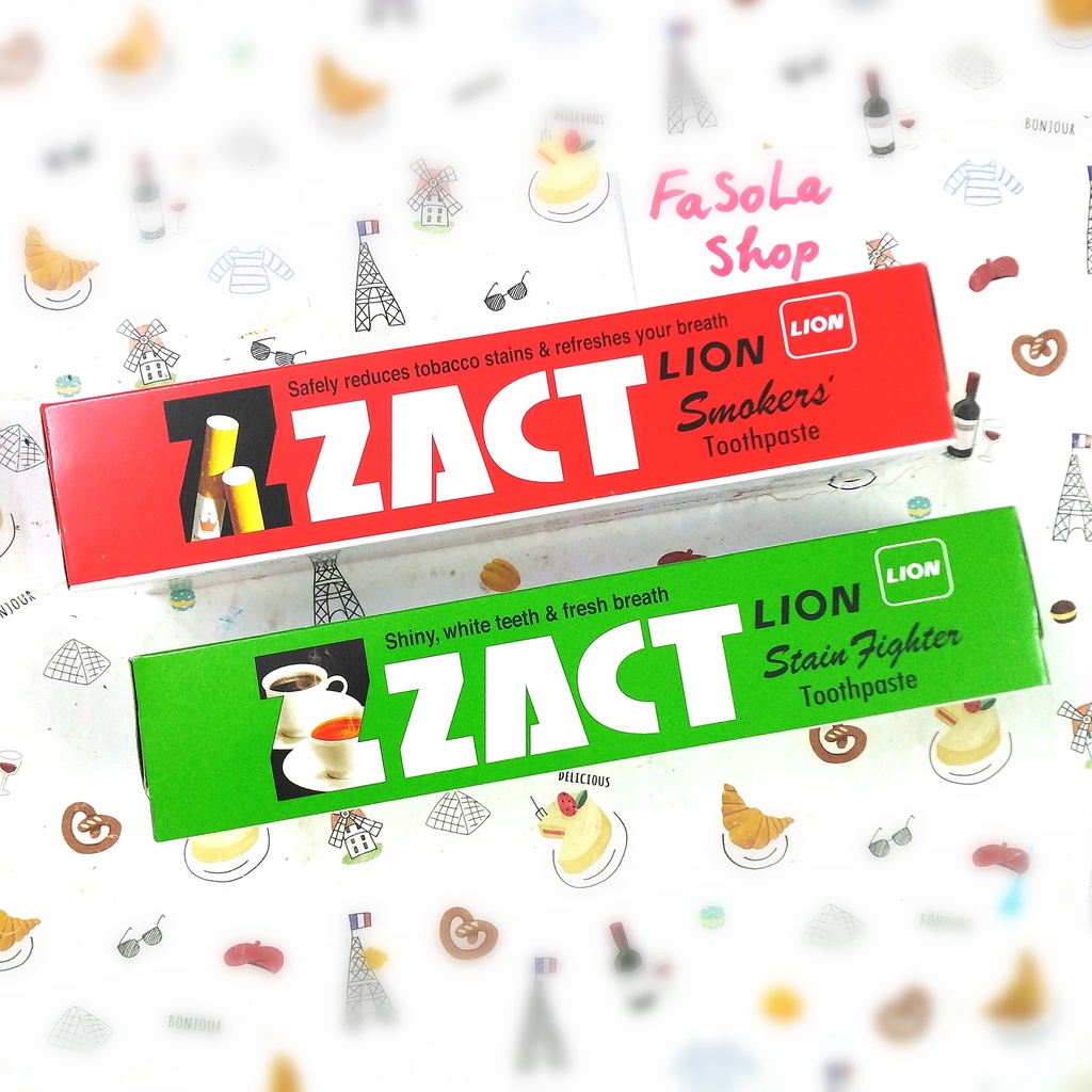 Kem đánh răng ZACT LION 160g Thái Lan dành cho người hút thuốc lá uống trà cà phê ố vàng trắng ...