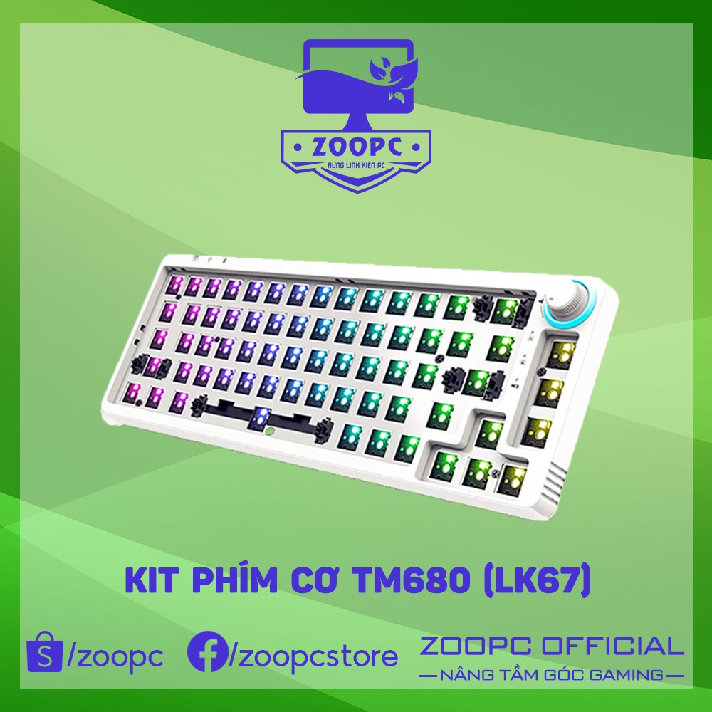 [ Hàng chính hãng] Bộ KIT bàn phím cơ Custom TM680( LK67) mạch ngược ...