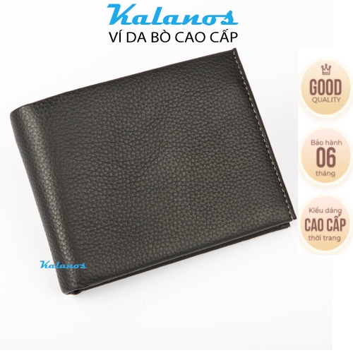 Bóp Ví nam da bò đẹp & cao cấp màu đen dáng ngang Kalanos KBN010-Den ...
