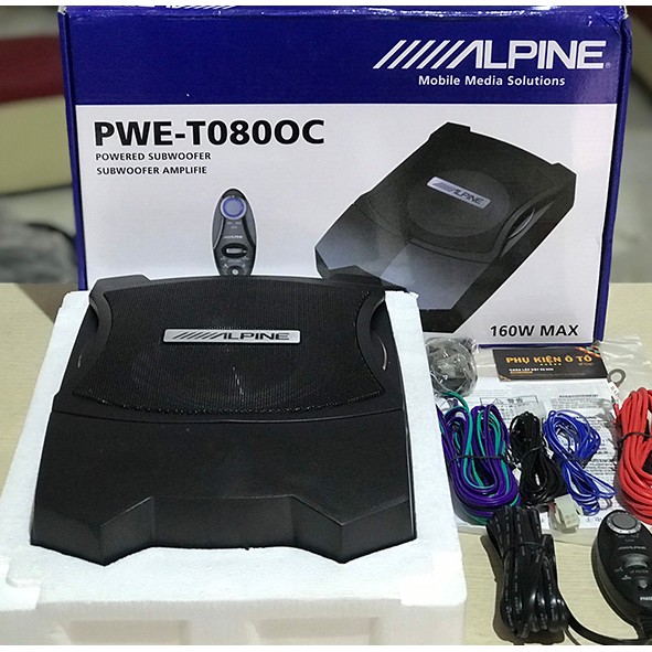 Loa sub gầm ghế Nhật Bản ALPINE PWE- T080OC 160W có kèm đủ dây nguồn và ...