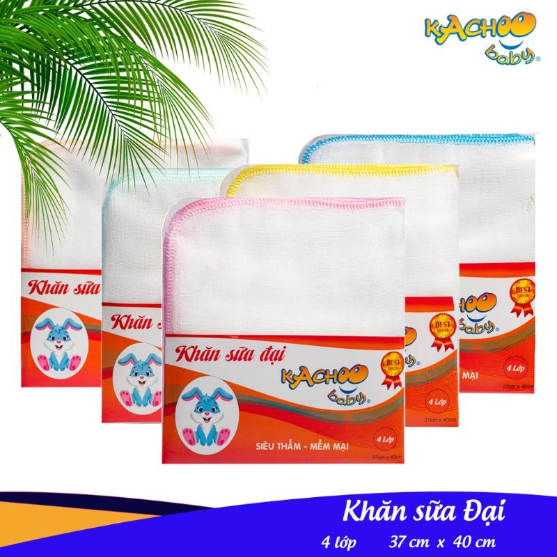 Combo 5 Cái Khăn Sữa Đại KACHOO 4 lớp Size Lớn 40 x 37cm, 100% Cotton ...