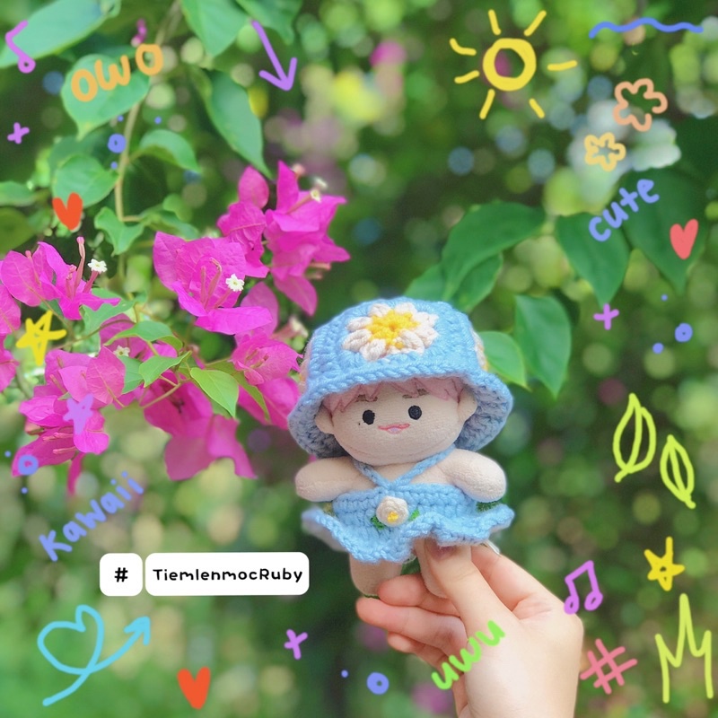 Set đầm + nón hoa daisy cho doll 10,15,20cm | Shopee Việt Nam