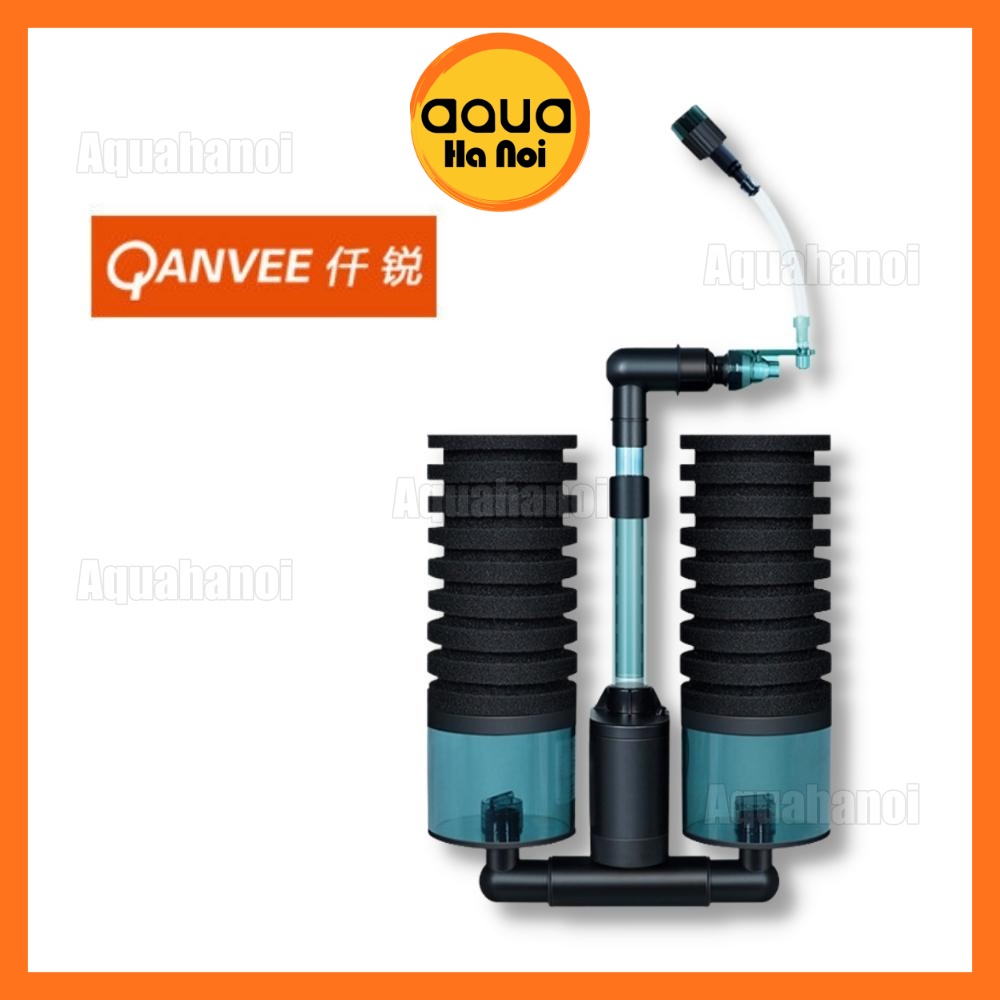 Lọc vi sinh Qanvee DD-100A/200A cho hồ thủy sinh - Có sẵn máy bơm và khay chứa vật liệu lọc ...