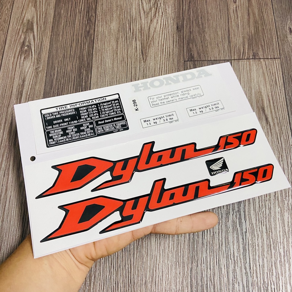 [DYLAN ĐỎ) TEM DÁN XE DYLAN 150CC CAO CẤP NHƯ TEM ZIN (CÓ THÔNG SỐ CỦA ...