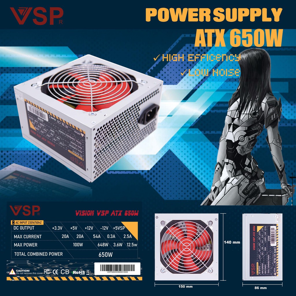P003 Nguồn Văn Phòng VSP 650w Chính hãng | Shopee Việt Nam