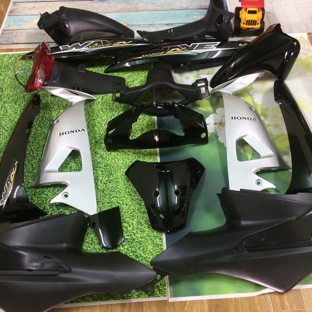 Dàn áo xe Wave 100 - RS - S100 - Alpha - Wave cá màu Đen đời 2006 đến ...