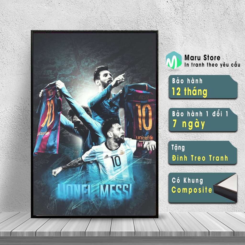 Tranh Messi Treo Tường, Chất Liệu Canvas, Có Khung Composite | Shopee ...