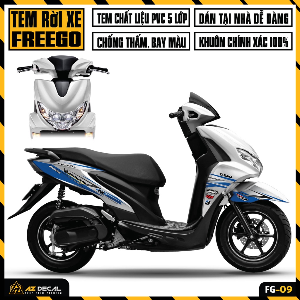 Tem Xe Yamaha FreeGo 125 / S Phong Cách Michelin | FG-09 | Decal Rời ...