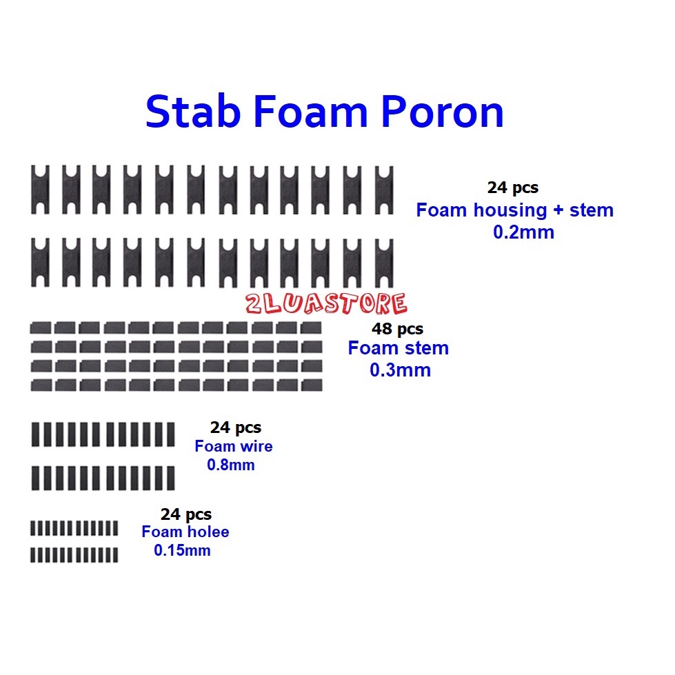 Bộ Stab Foam Poron cho Stab Stabilizer bàn phím cơ Foam holee Foam Stab ...