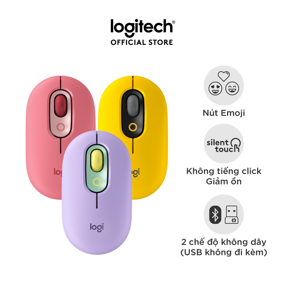 Chuột Không Dây Bluetooth Logi POP MOUSE – Giảm Ồn, Nút Emoji Tùy Chỉnh ...