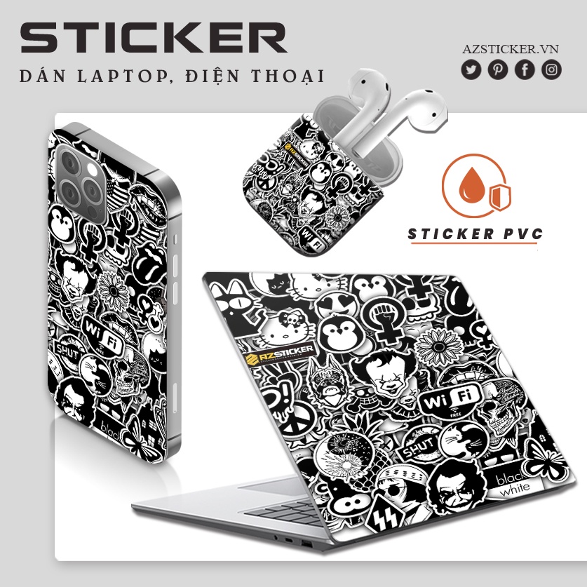 Sticker Dán Trang Trí Laptop Cắt Sẵn Từng Hình Kích Thước 5-7 cm ...