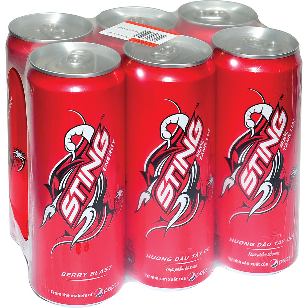 Nước tăng lực Sting dâu tây đỏ lốc 6 lon x 330ml | Shopee Việt Nam