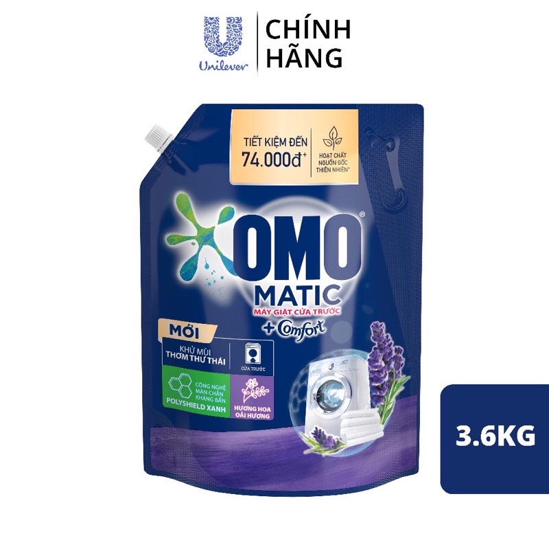 Nước giặt OMO Matic chuyên dụng Cửa Trước Lavender khử mùi thư thái 3.6KG | Shopee Việt Nam
