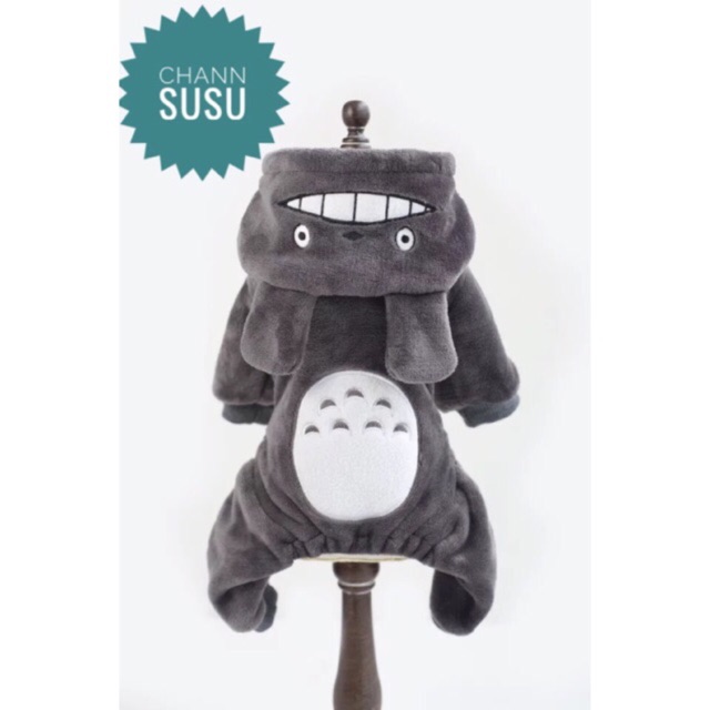 QUẦN ÁO CHÓ MÈO - Áo cho chó mèo totoro 4 chân lông mịn y hình | Shopee ...