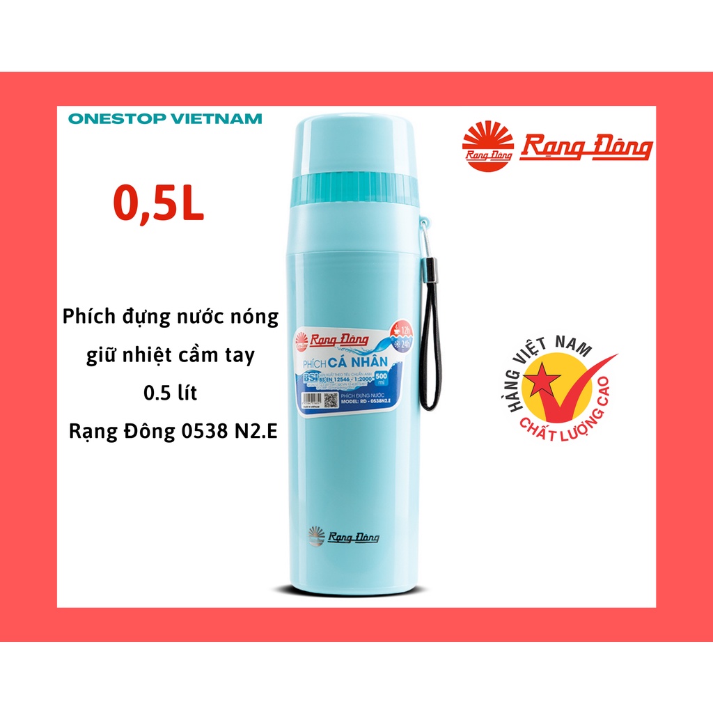 Bình phích đựng nước nóng giữ nhiệt cầm tay 0.5 lít Rạng Đông 0538 N2.E | Shopee Việt Nam