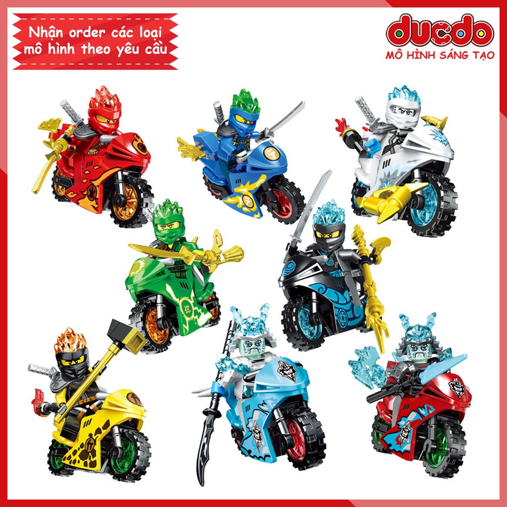 PRCK 61082 Combo 8 nhân vật Ninjago đua xe - Đồ chơi Lắp ghép Xếp hình Minifigures Mini Ninja Mô ...