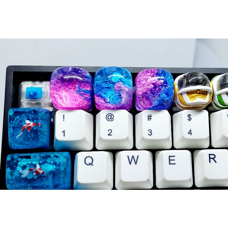 Keycap DOM artisan tone xanh hồng trang trí bàn phím cơ. | Shopee Việt Nam