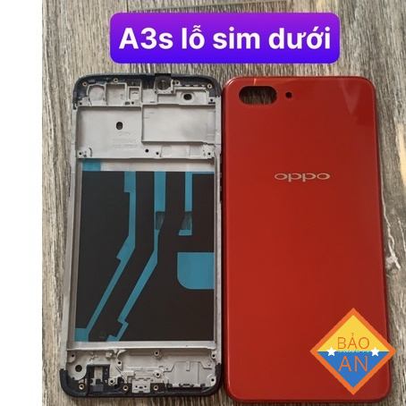 Vỏ oppo A3s (16G) khay sim lỗ dưới full bộ như hình (chưa có khe sim ...