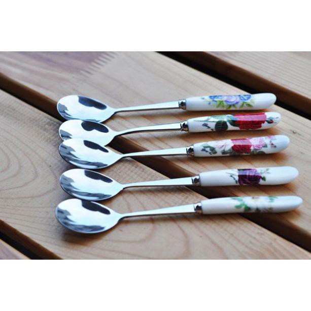 Thìa Cafe cán sứ cao cấp | Shopee Việt Nam