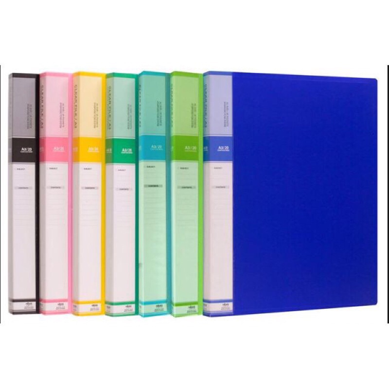 File 20 lá khổ A3/A4, đựng tài liệu A3/ A4, Clear file A3/A4 | Shopee ...