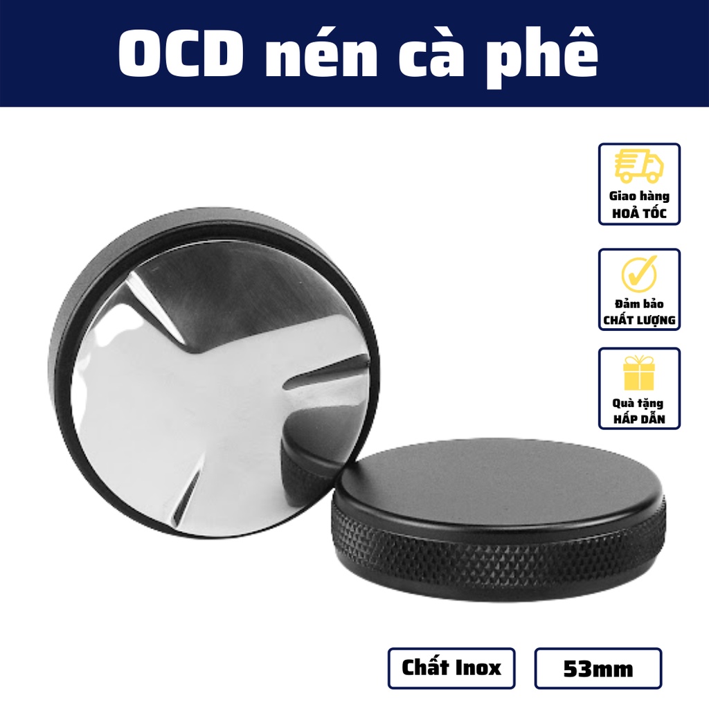 Tay nén Tamper OCD 53mm dụng cụ nén cà phê 3 lưỡi pha Espresso cafe ...