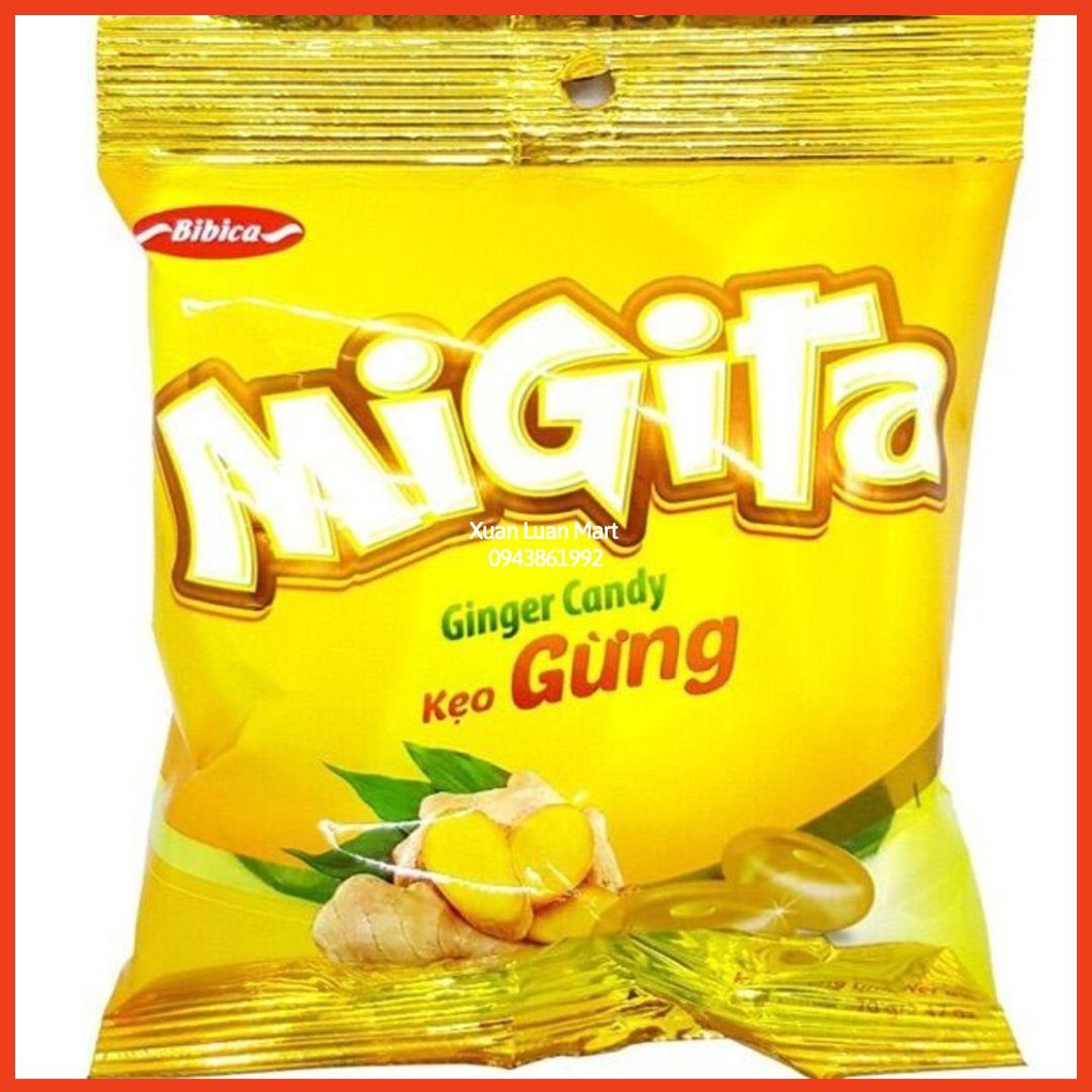Kẹo gừng cứng Migita 70gr Bibica ( 24 viên) | Shopee Việt Nam