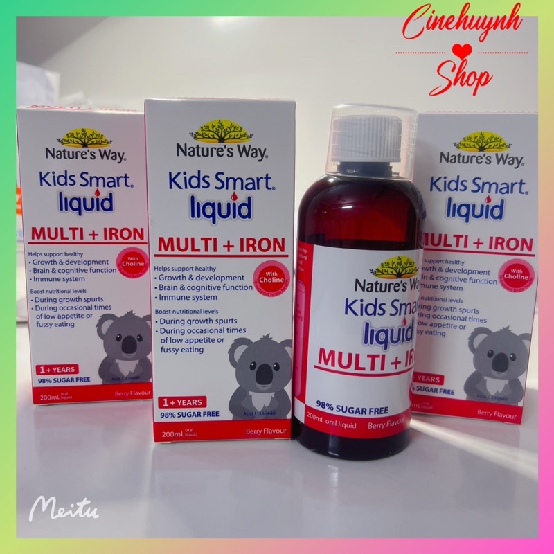 💦💦SIRO BỔ SUNG SẮT NƯỚC VÀ VITAMIN KID SMART MULTI + IRON LIQUID 200ML ...