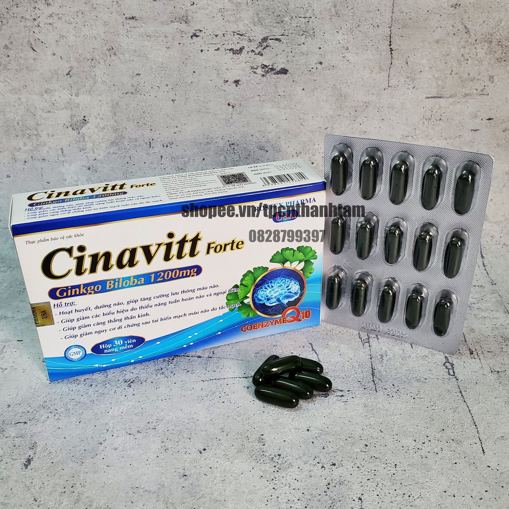 Viên uống CINAVIT FORT tăng tuần hoàn máu não, tăng cường trí nhớ, hỗ ...