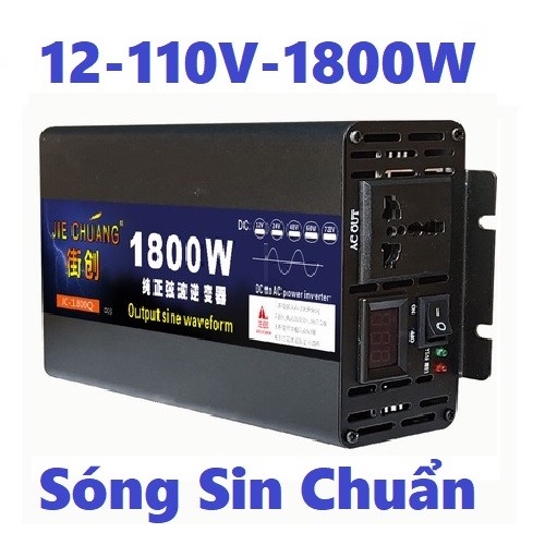 Bộ đổi nguồn inverter 12v lên 110v 1800W Sóng Sin chuẩn- Bộ chuyển đổi ...