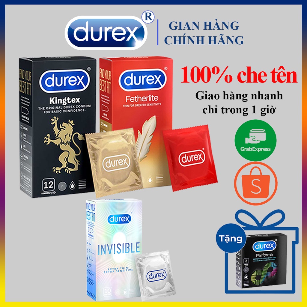 Combo 3 Hộp bao cao su Dure hộp lớn 36 bao _baocaosu ( tặng 1 hộp BAO CAO SU durex nhỏ) [ 3 HỘP ...