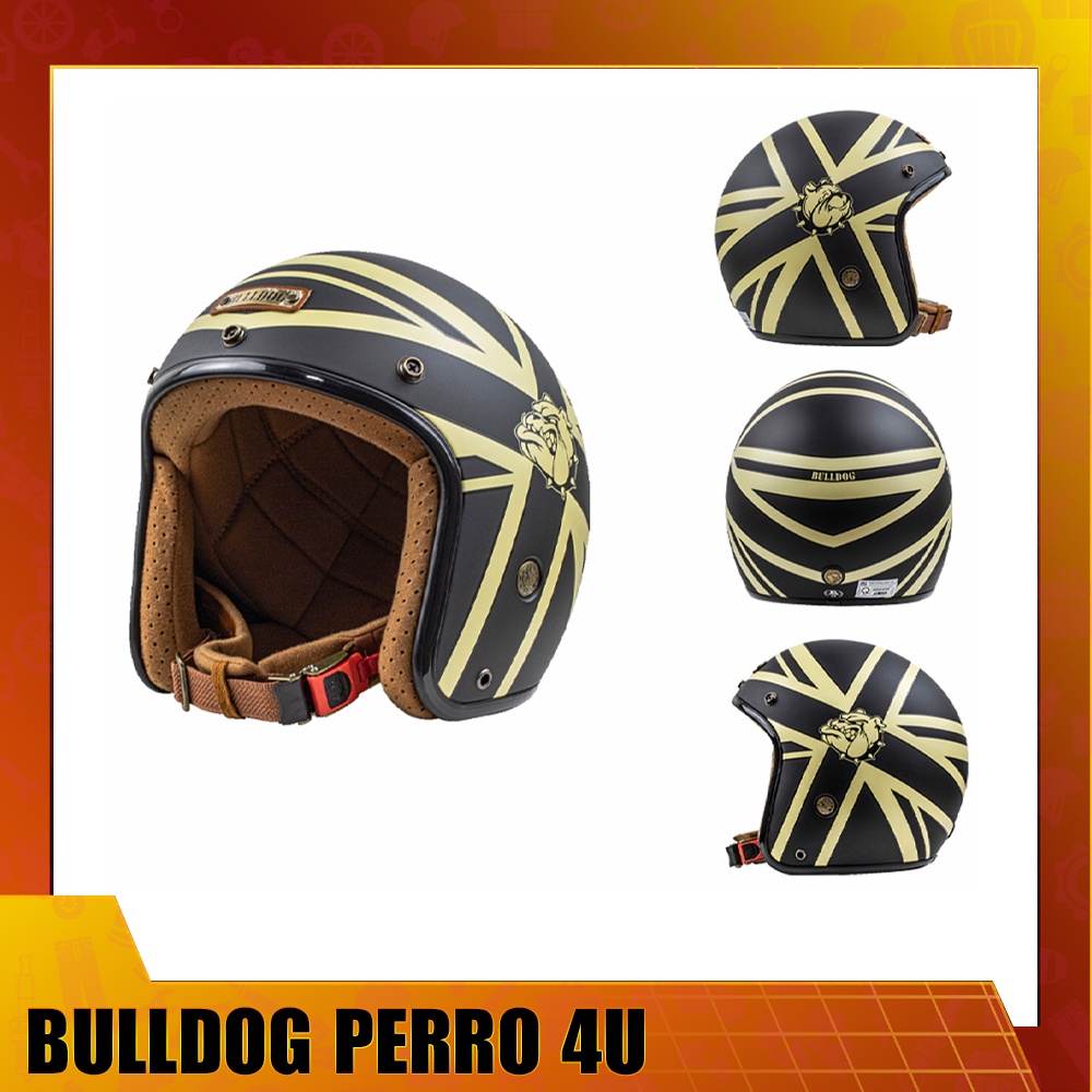 MŨ BẢO HIỂM 3/4 BULLDOG PERRO 4U EMO | Shopee Việt Nam