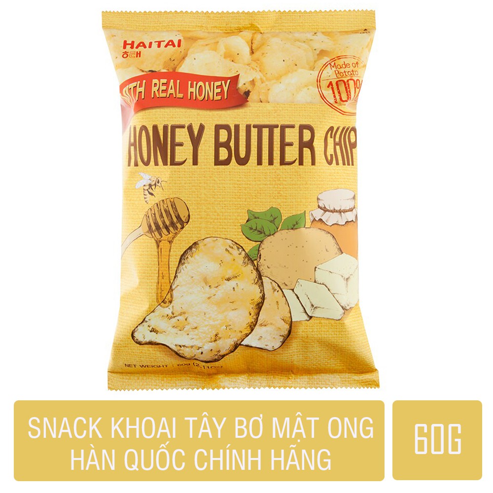 Snack khoai tây bơ mật ong Hàn Quốc gói 60g thương hiệu Calbee Haitai ...